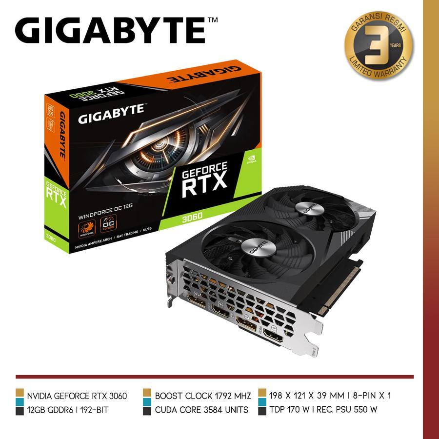 Jual VGA GIGABYTE GeForce RTX 3060 WINDFORCE OC 12G - Gigabyte RTX 3060 ...