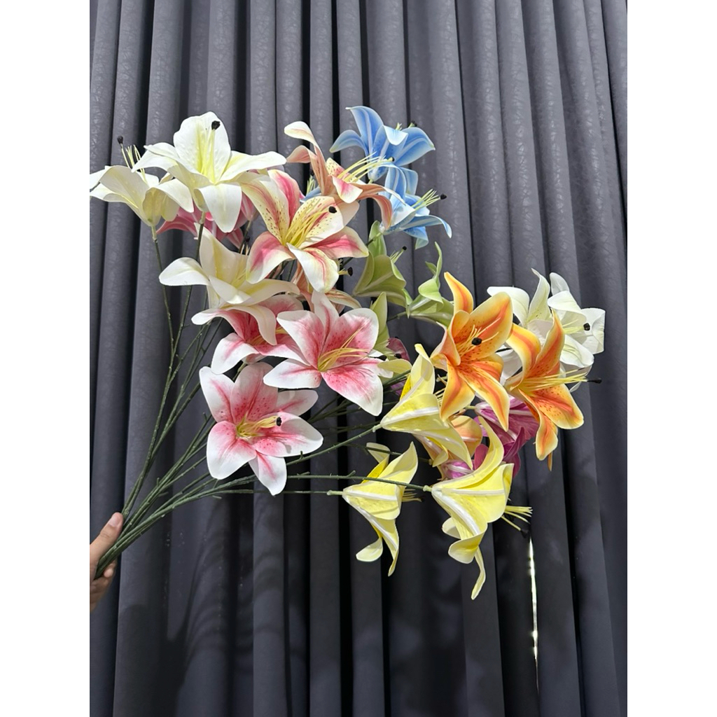 Jual BUNGA ARTIFICIAL LILY LATEX K3 TANGKAI PANJANG BUNGA PLASTIK ...