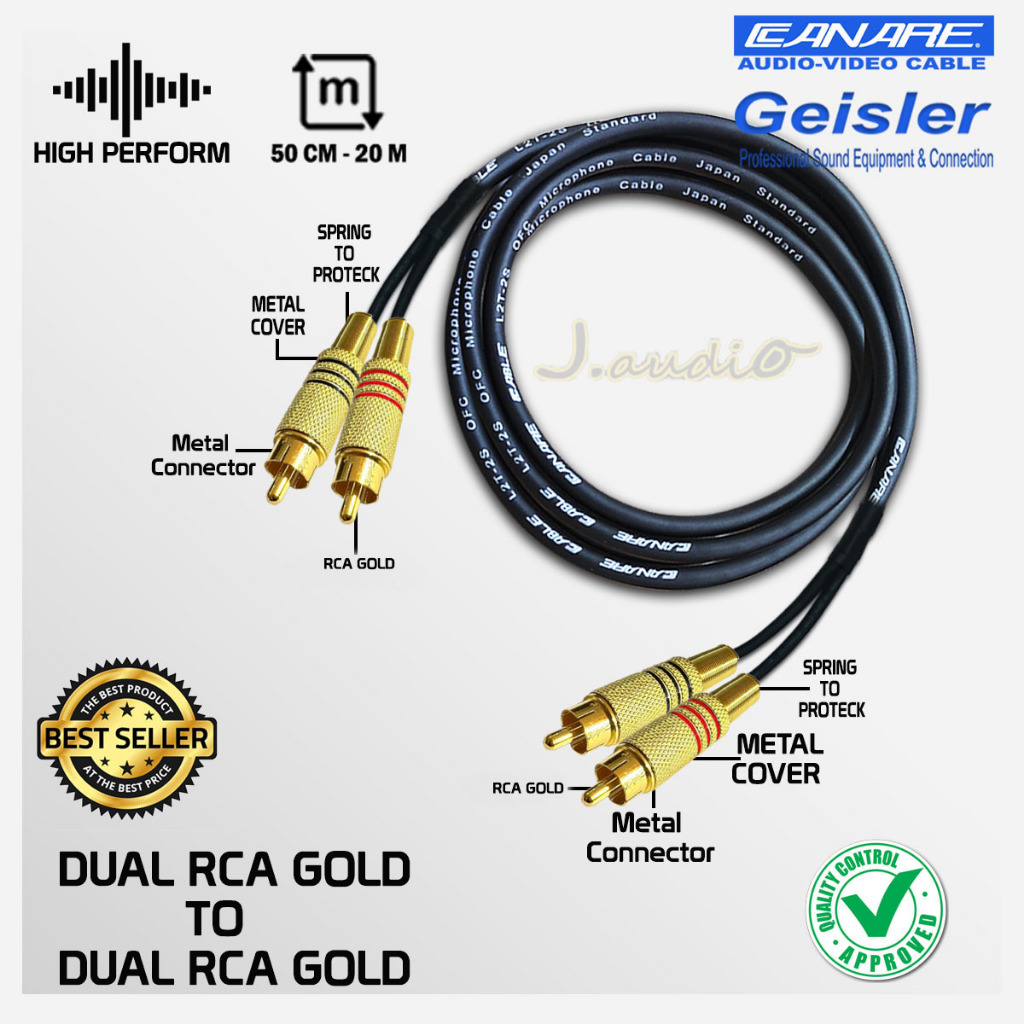Jual JAPAN STANDARD - Kabel Audio/kabel Power 2 RCA Gold To 2 RCA Gold ...