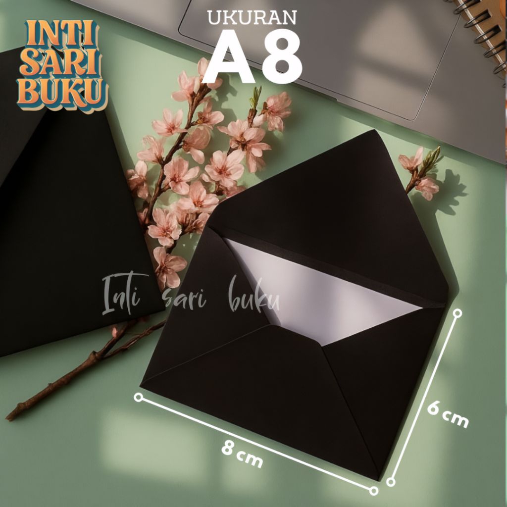 Jual Amplop Mini A8 Hitam Polos Black Paper Amplop Tebal Amplop ...
