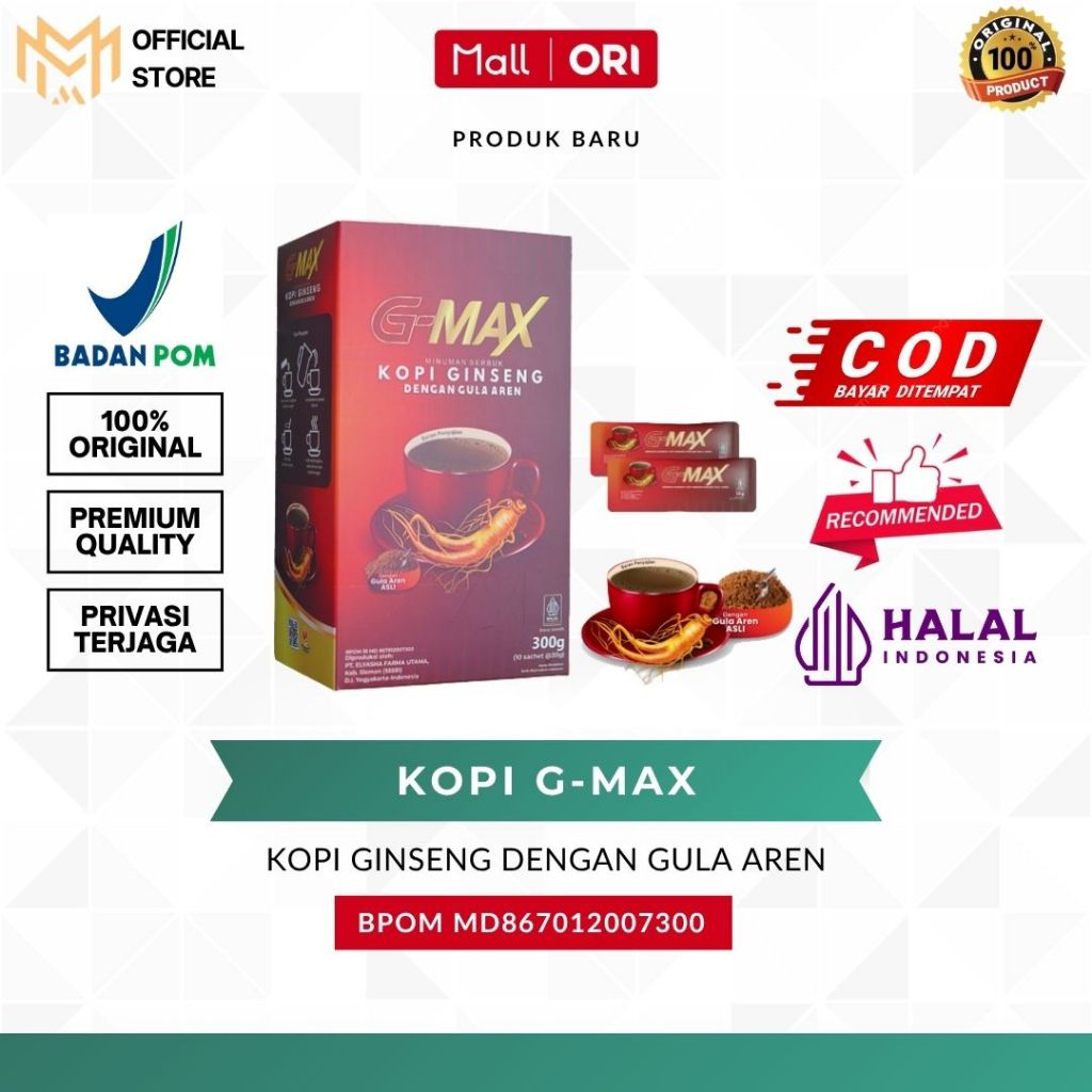 Jual G-MAX Minuman Kopi Stamina Pria Dewasa Extra Gingseng Original Tahan Lama Kopi 1 BOX 10 ...