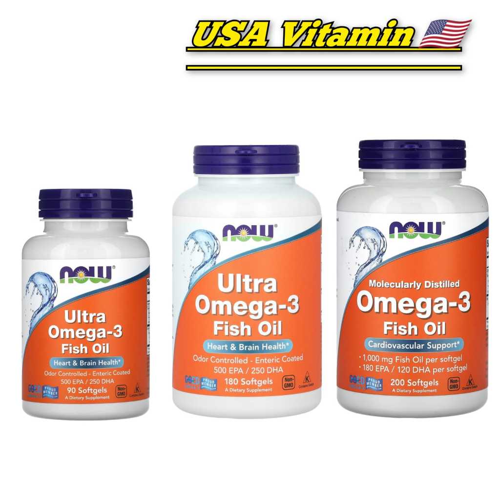 Jual Now Foods Ultra Omega-3 Fish Oil | Molecularly Distilled Omega 3 1000 mg Fish Oil Per ...
