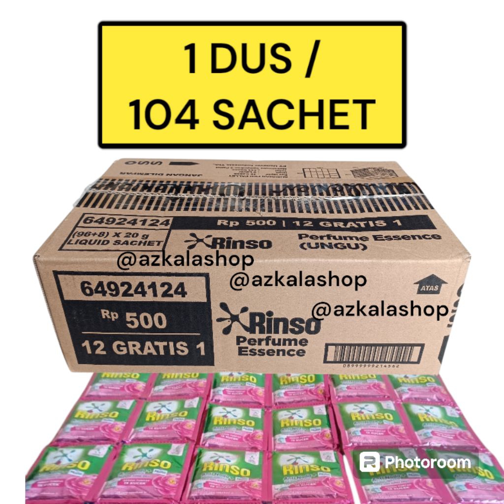 Jual Rinso cair 1 dus / isi 104 sachet ( harga promo) | Shopee Indonesia