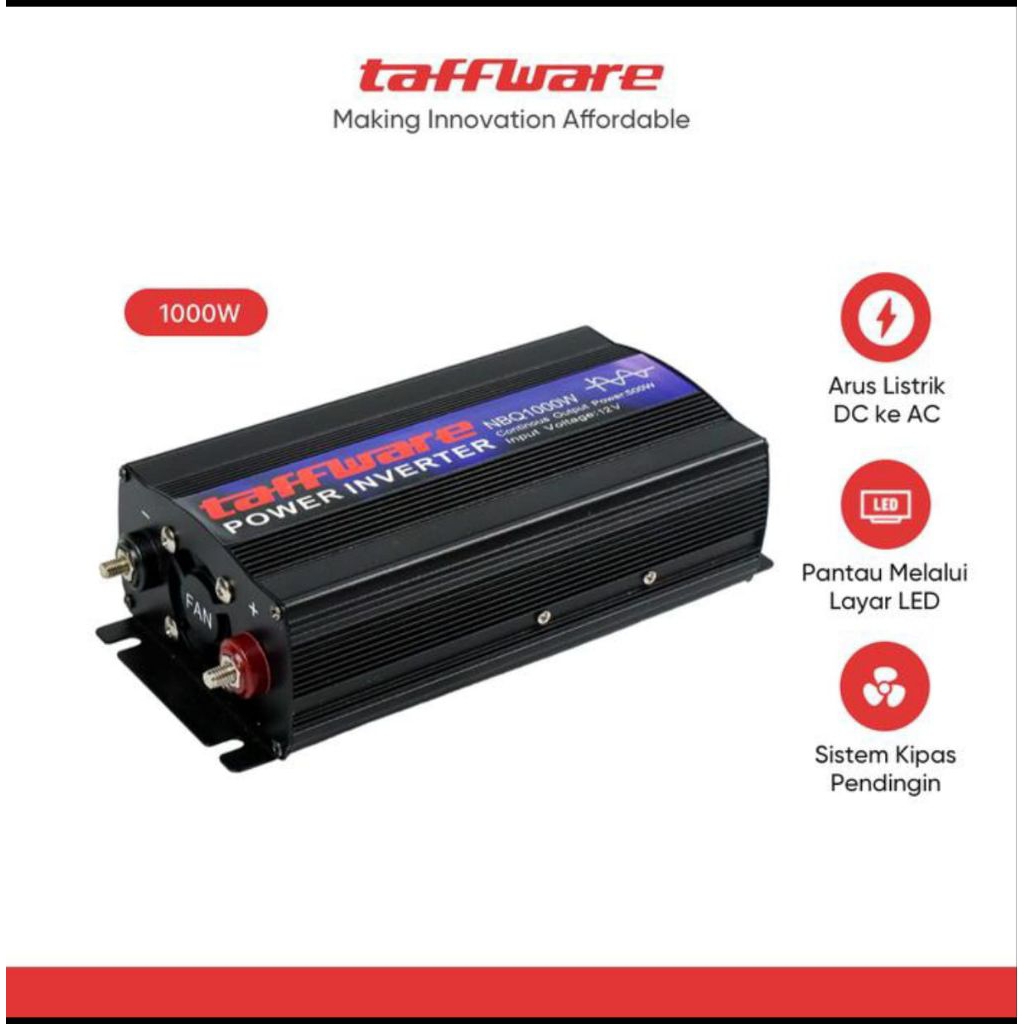 Jual Taffware Car Power Inverter Pure Sine Wave DC12V AC220V 1000W | Shopee Indonesia