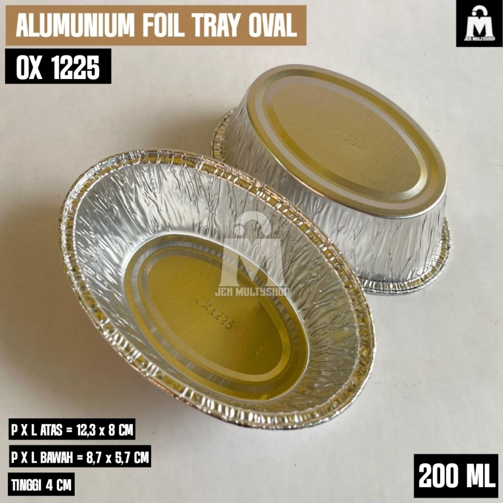 Jual Alumunium foil tray OVAL OX 1225 isi 50 pcs plus tutup dan tanpa ...