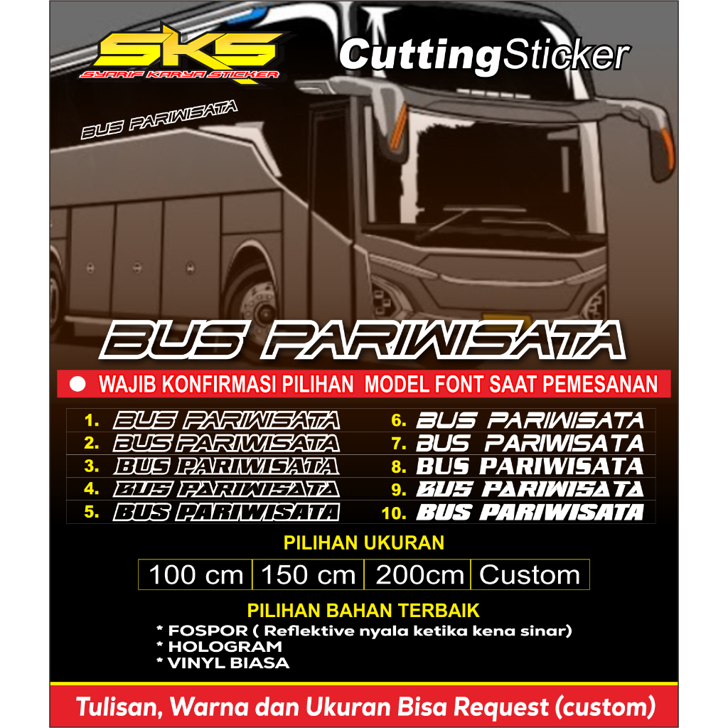 Jual STICKER BUS PARIWISATA FULL CUTTING | Shopee Indonesia