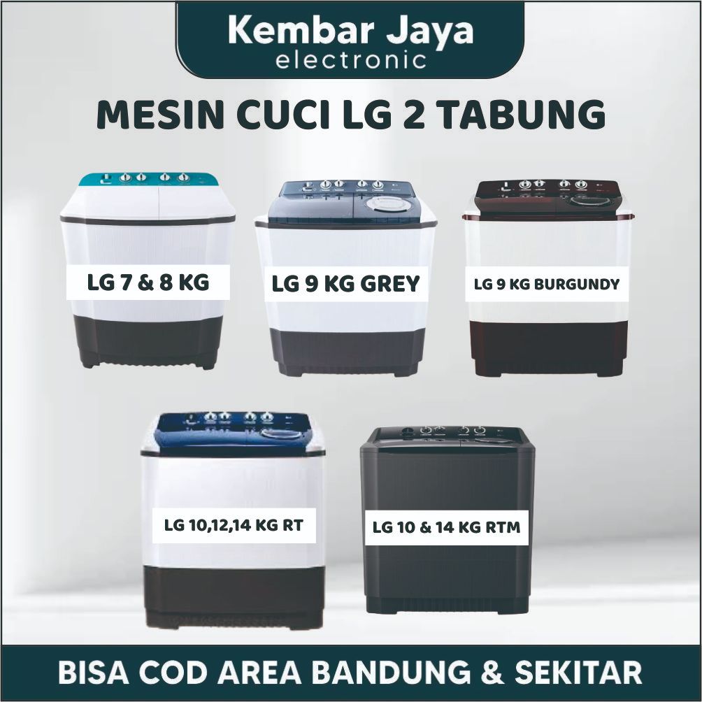 Jual Mesin cuci LG 2 tabung P8000 / P9050 / P1000 / 1200 RT RTM / 1400 ...