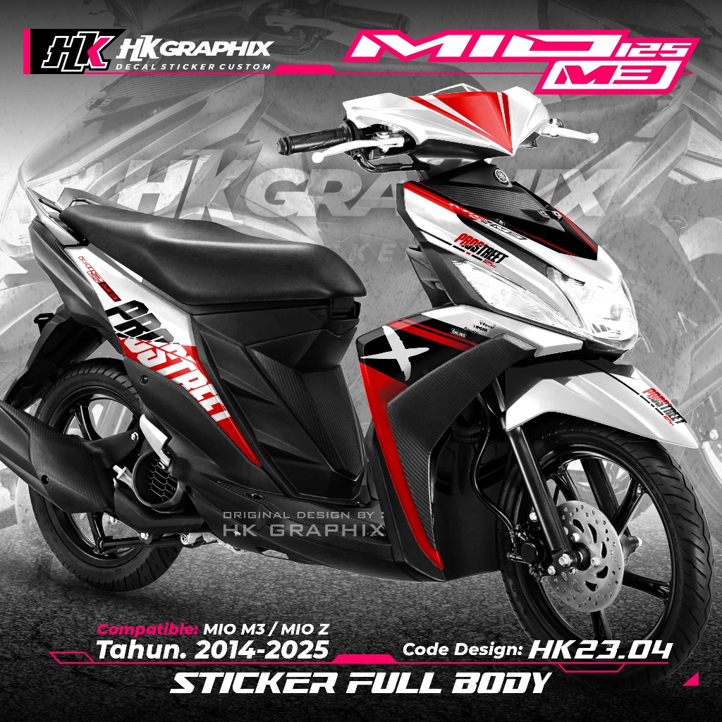 Jual COD Decal Sticker Yamaha Mio M3 125 Mio Z Full Body Stiker Skotlet ...