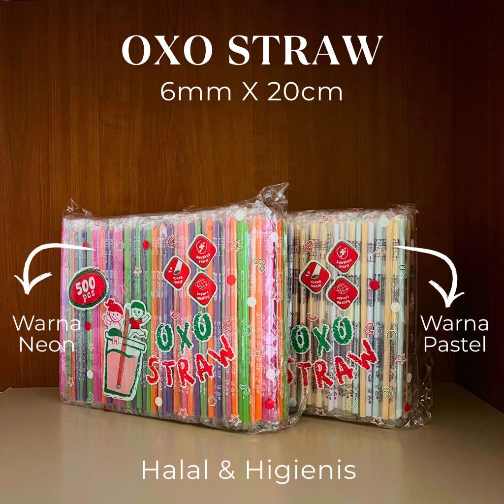 Jual (Paket) Sedotan Steril Pastel Dan Neon Oxo Halal Biodegradable ...
