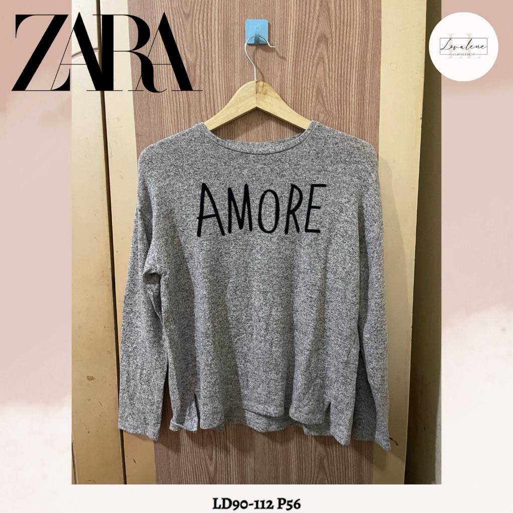 Jual ZARA ORIGINAL Kaos Sweater Baju Lengan Panjang Grey Gray Sweater ...