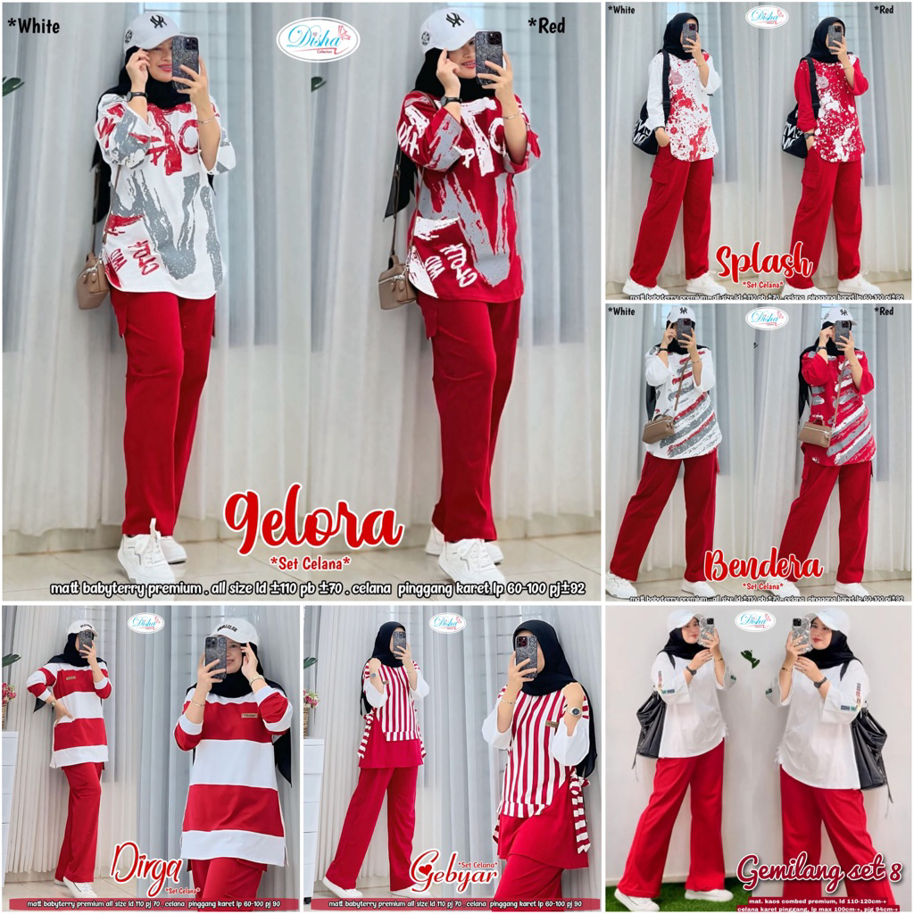 Jual (MERAH PUTIH) GELORA SPLASH DIRGA BENDERA GEBYAR GEMILANG NATALIE ORI DISHA / SETELAN ...