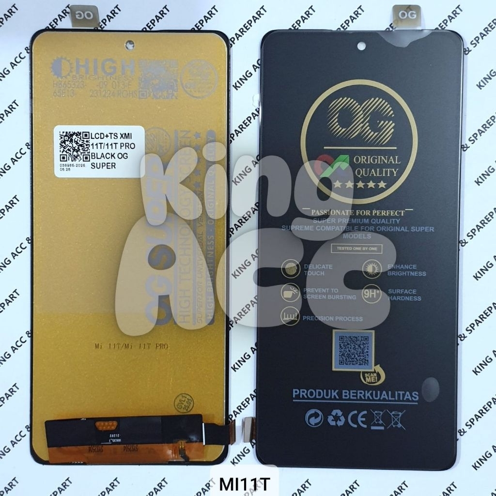 Jual OG SUPER LCD TOUCHSCREEN XIAOMI MI11T / MI 11T / MI11T PRO BLACK ...