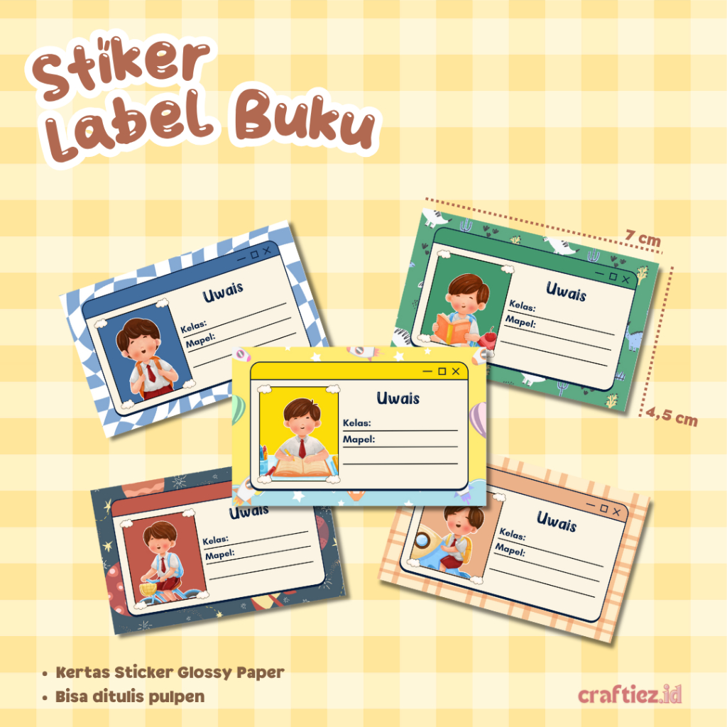 Jual Stiker Label Buku Mata Pelajaran Isi 32 Pcs Karakter Murid SD ...