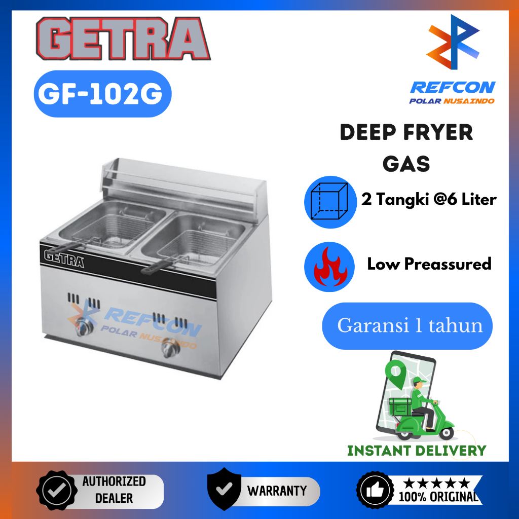 Jual Penggorengan Deep Fryer Gas GETRA GF 102G / GF102G | Shopee Indonesia