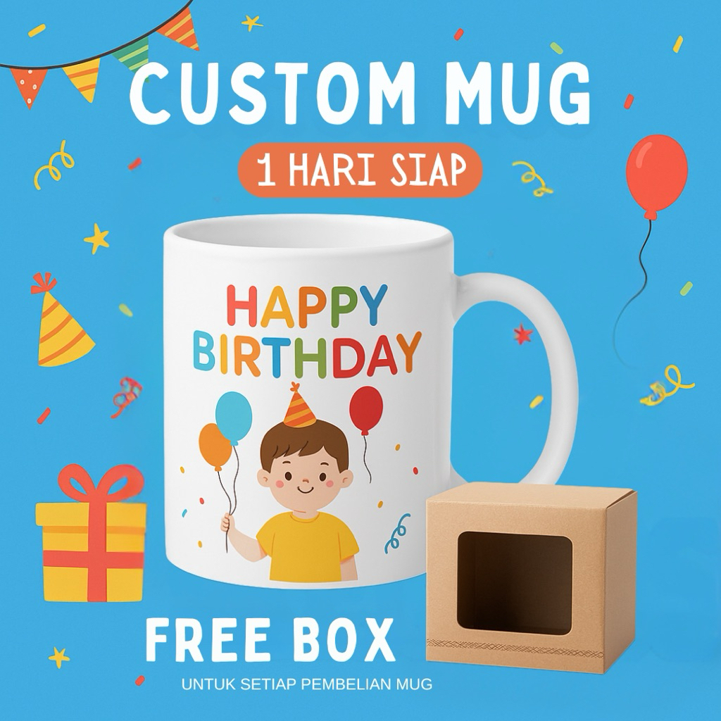 Jual CUSTOM MUG Joyful Custom Nama Mug Untuk Souvenir Hadiah Ulang ...