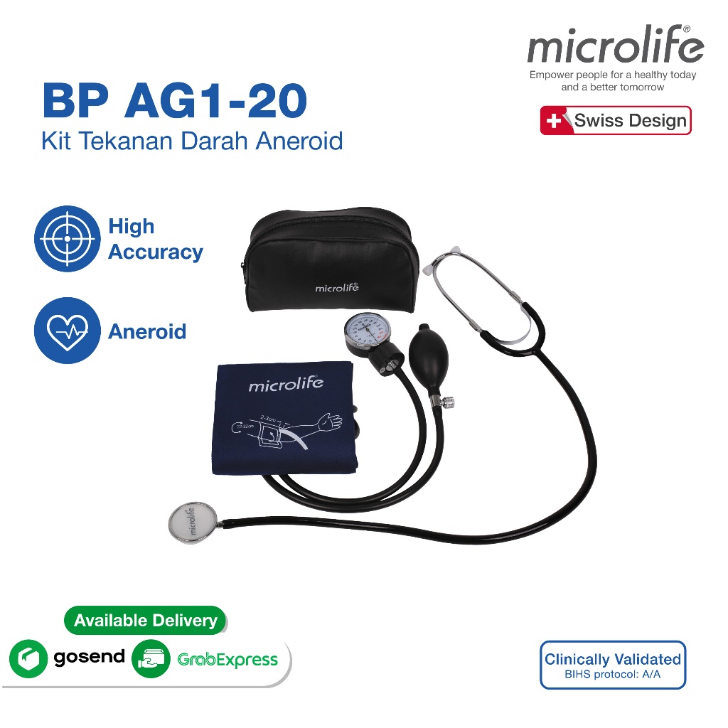 Jual MICROLIFE Aneroid Blood Pressure Kit with Stetoschope (BPAG1-20 ...