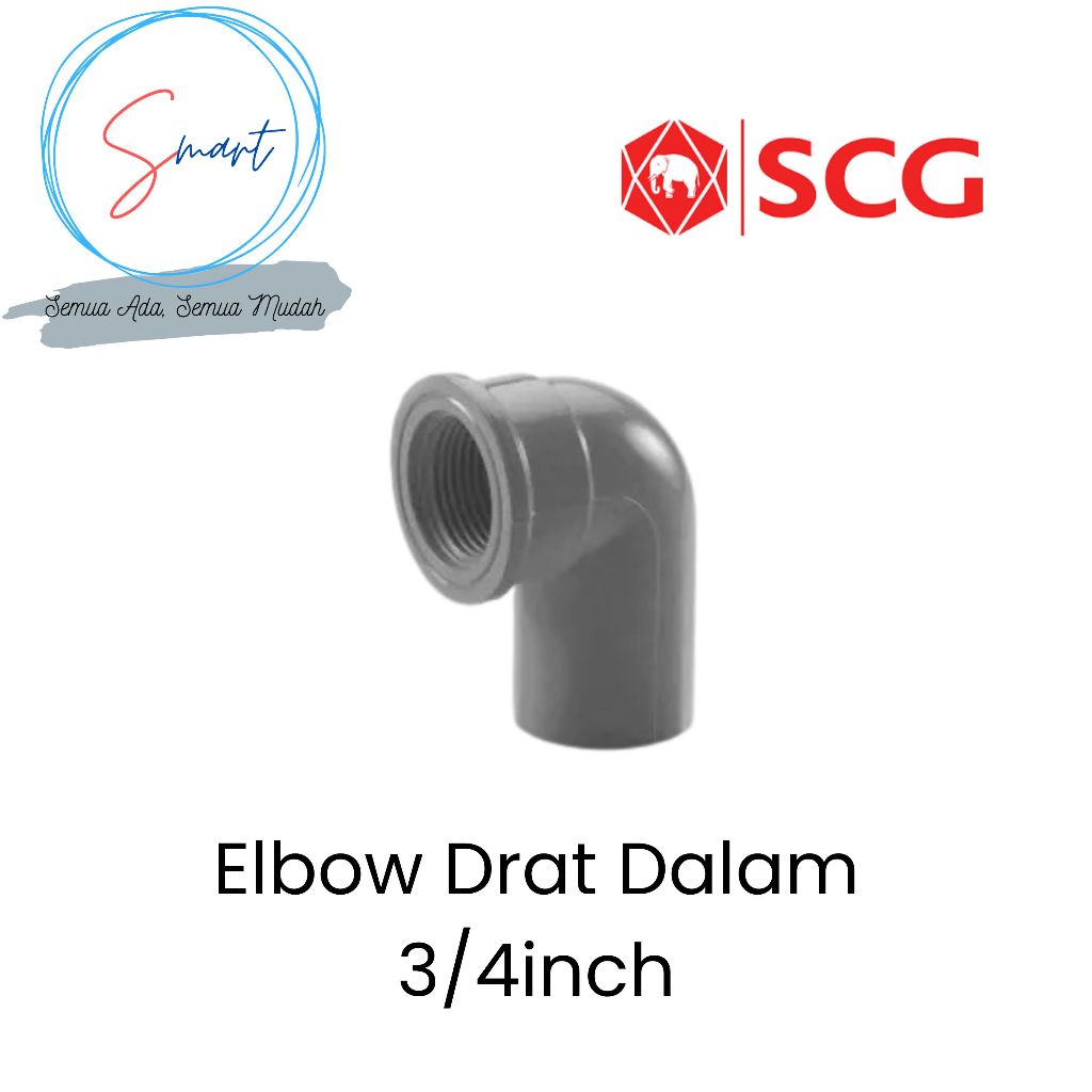 Jual SCG Faucet Elbow AW 3/4 Inch Knee Drat Dalam Sambungan Fitting Pipa PVC 3/4Inchi | Shopee ...