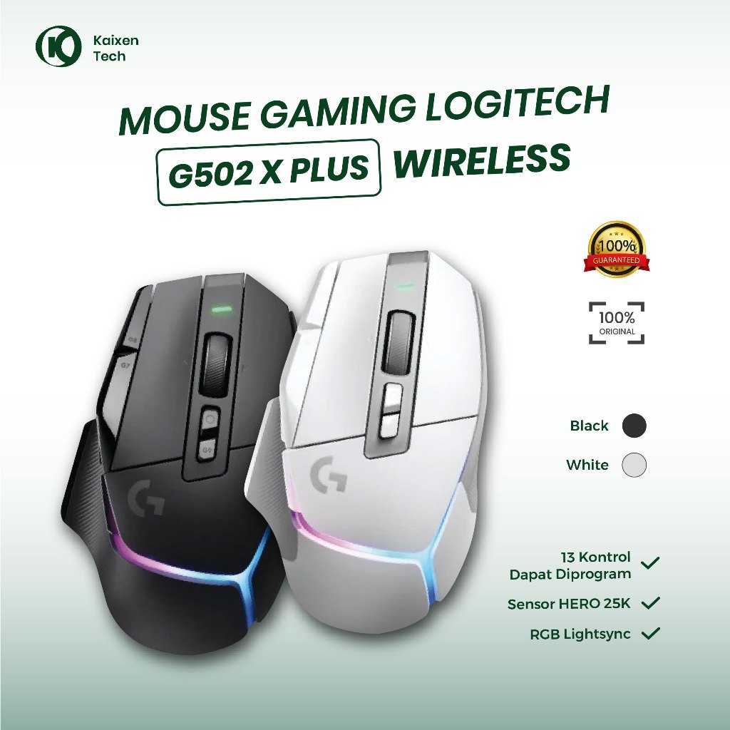 Jual Logitech G502 X Plus Wireless RGB Gaming Mouse - HERO 25K DPI, Ultra Presisi, LIGHTFORCE ...