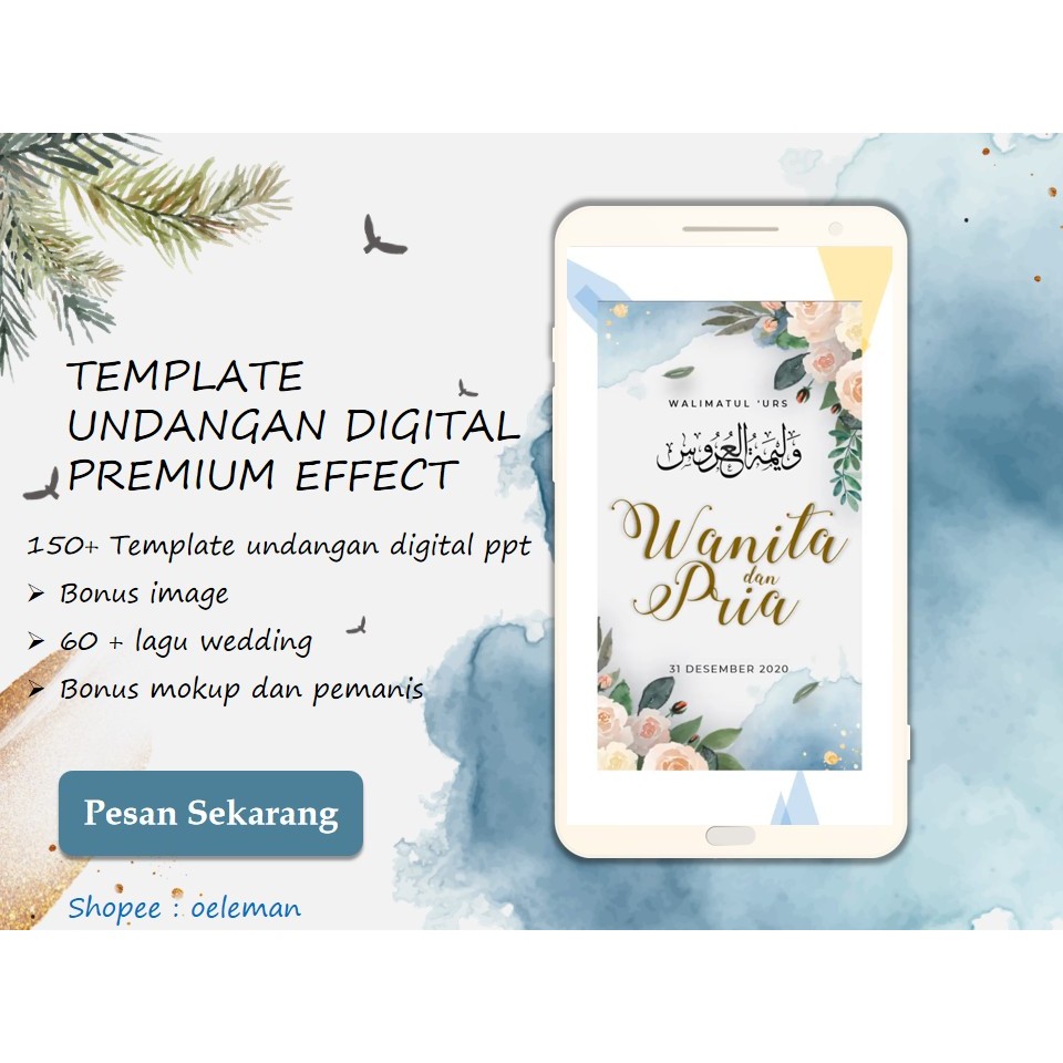 Jual 150 + template undangan digital format PPT | Shopee Indonesia