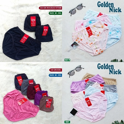 Jual ( 6pc ) CD Golden Nick HITAM | Celana Dalam Wanita 937 Hitam | CD ...