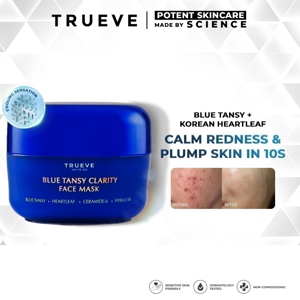 Jual TRUEVE Blue Tansy Clarity Face Mask 50gr - Cooling Wajah Mengatasi ...