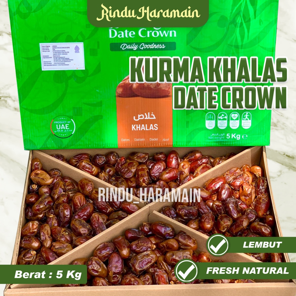 Jual Kurma Date Crown Khalas l Kurma kholas Premium | Kemasan 5kg ...