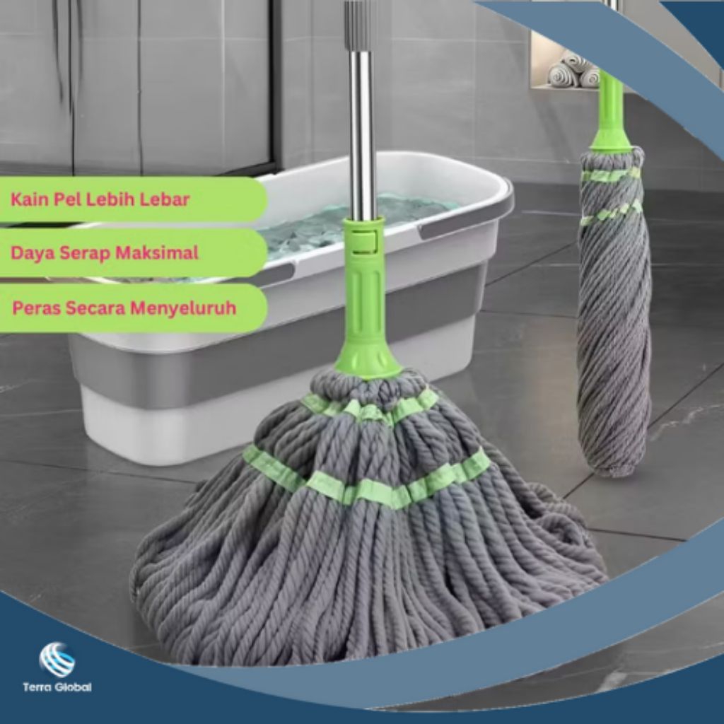Jual Alat Pel Lantai Putar Otomatis Daya Serap Tinggi Twist Mop Kain ...