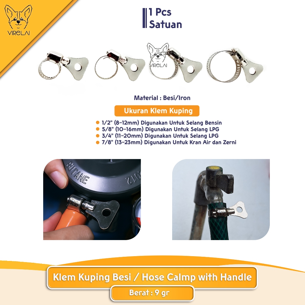 Jual Klem Selang Kuping Besi / Klem Gas LPG / Air / Klem Gas Anti Bocor ...