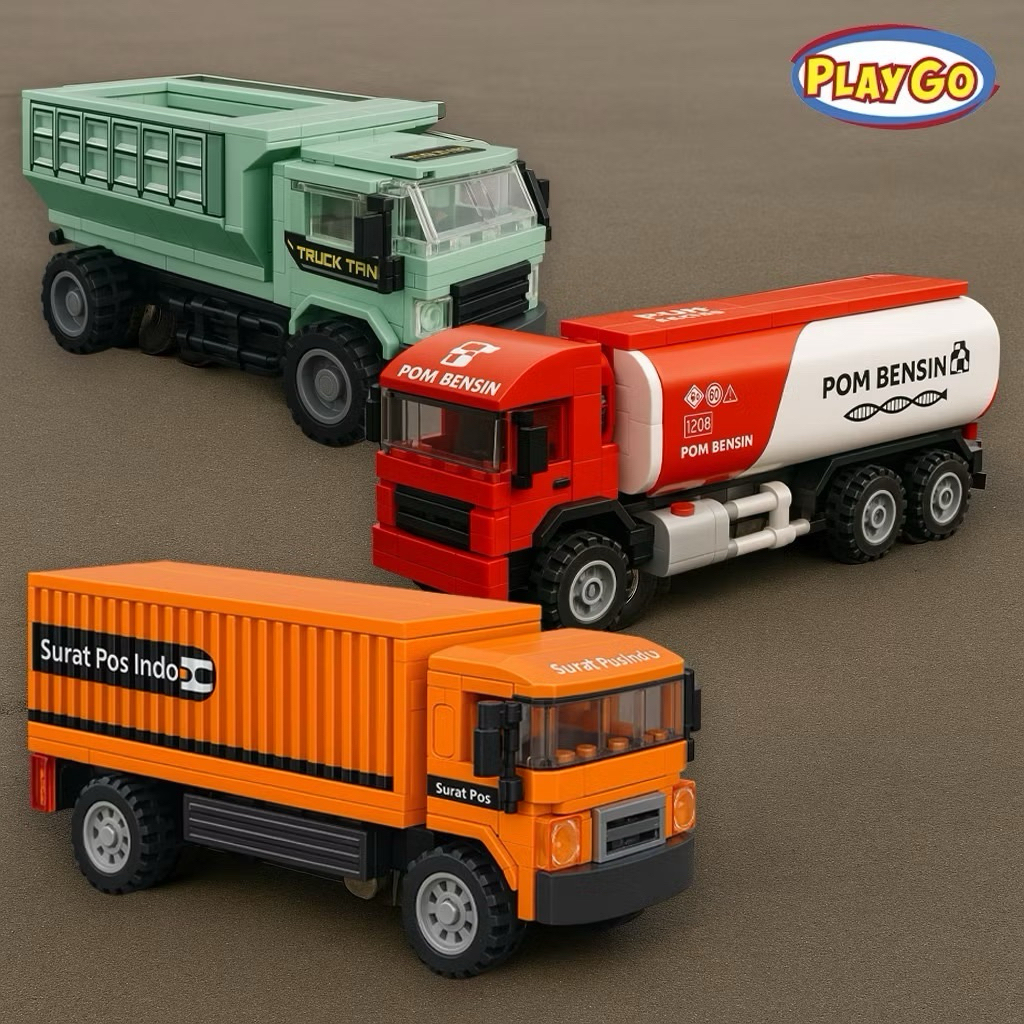 Jual Truk Series Playgo Mainan Mobil Pom Bensin Truk Tanah Mobil Pos Di ...