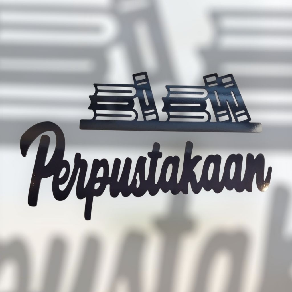 Jual Tulisan Perpustakaan Sekolah Modern 3D Timbul – Desain Siluet Rak ...