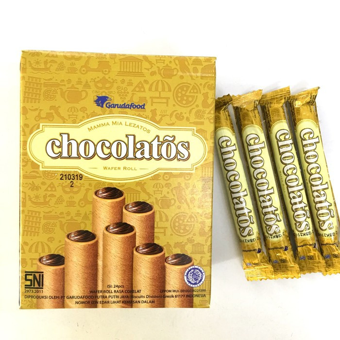 Jual Chocolatos Wafer Roll 1box isi 24pcs / Coklat Kecil | Shopee Indonesia