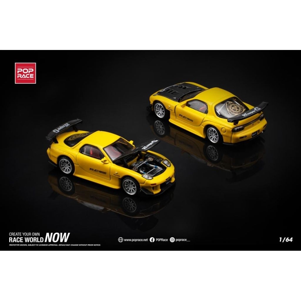 Jual POPRACE 1/64 MAZDA RX-7 (FD3S) RE-AMEMIYA WIDEBODY YELLOW | Shopee Indonesia