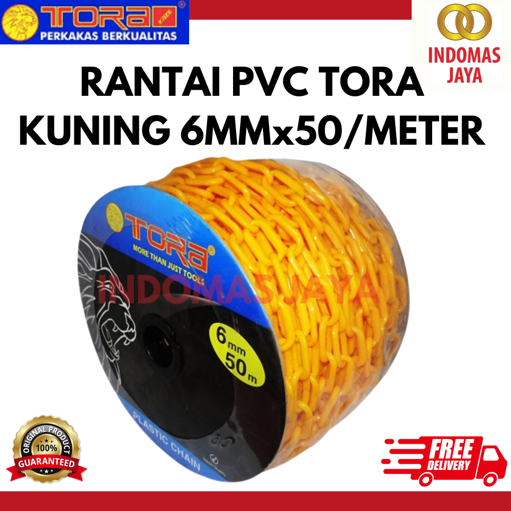 Jual TORA Rantai PVC 6 MM x 50 Meter Warna Kuning - Chain PVC (HARGA ...