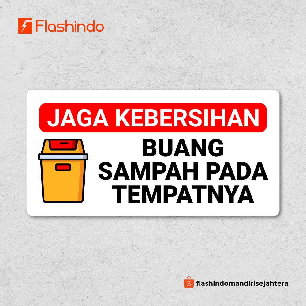 Jual Signboard Akrilik Papan Tulisan Jaga Kebersihan Buang Sampah Pada ...
