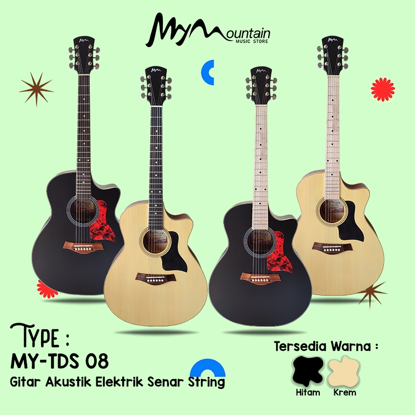Jual Gitar Elektrik Akustik Merk MyMountain Equalizer 7545R Seri MY-TSD 08 Packing Kayu | Shopee ...