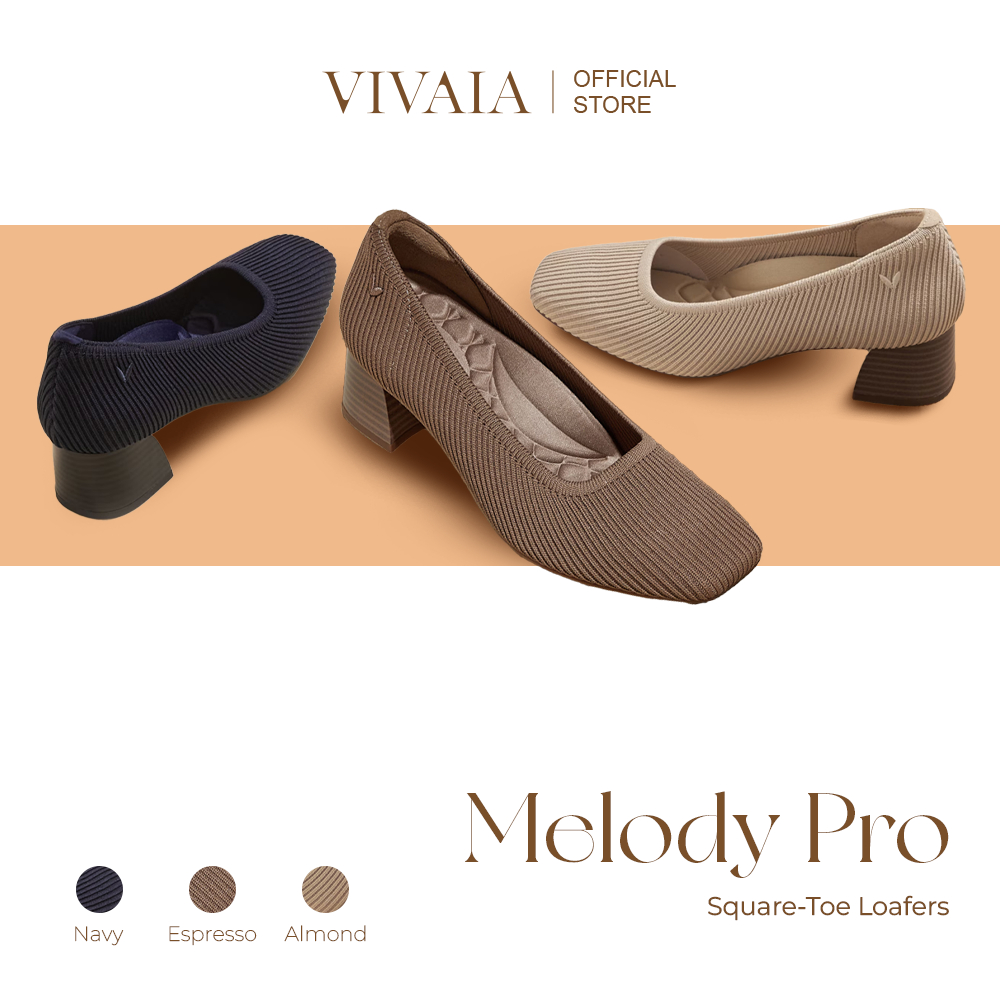 Jual VIVAIA Sepatu Wanita Square-Toe Chunky Heels (Melody Pro) - Almond ...