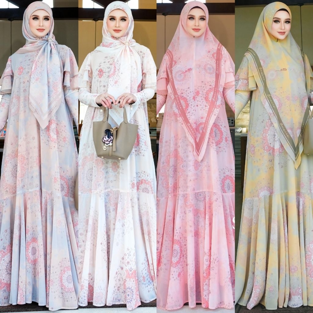 Jual Seruni Style Series Syari Khimar Dress Scraft Hitam Putih by ...