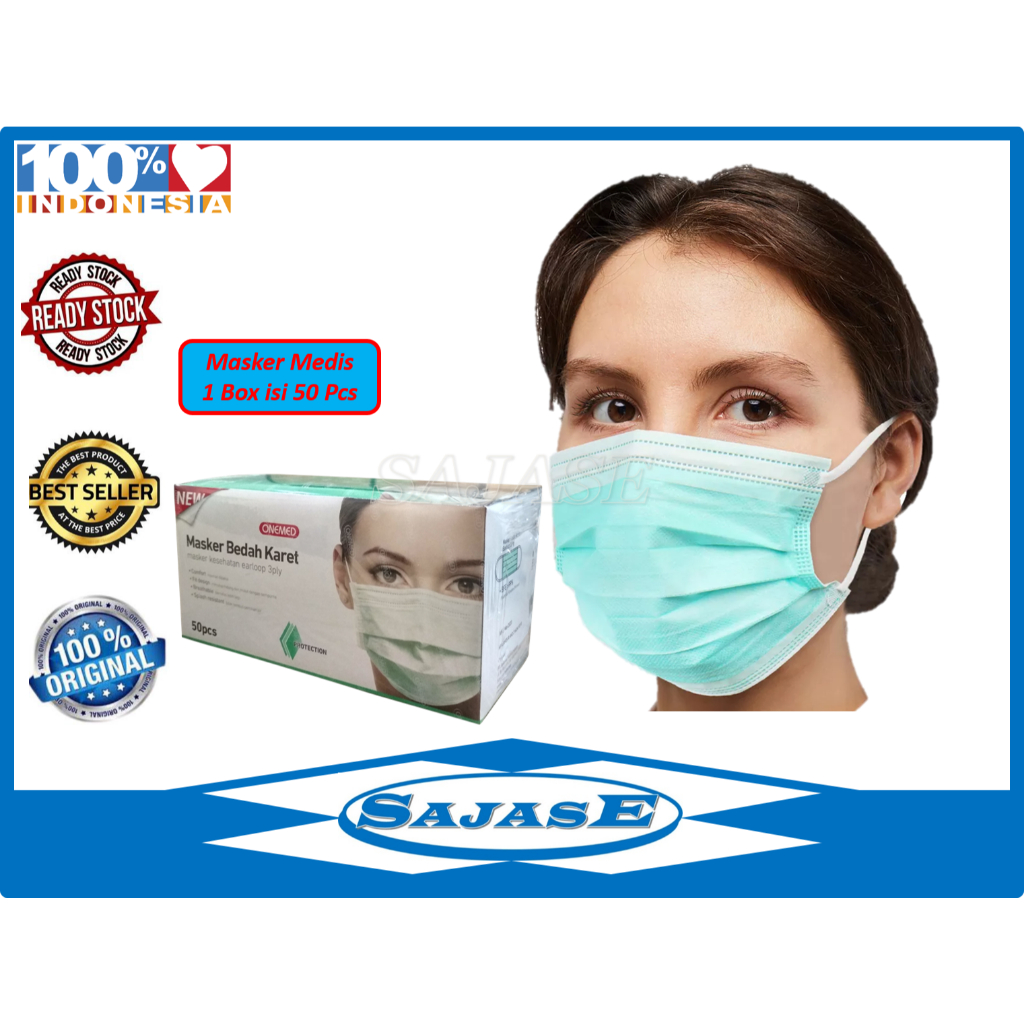 Jual Masker Medis 3ply Masker Kesehatan Surgical Mask Terdaftar ...