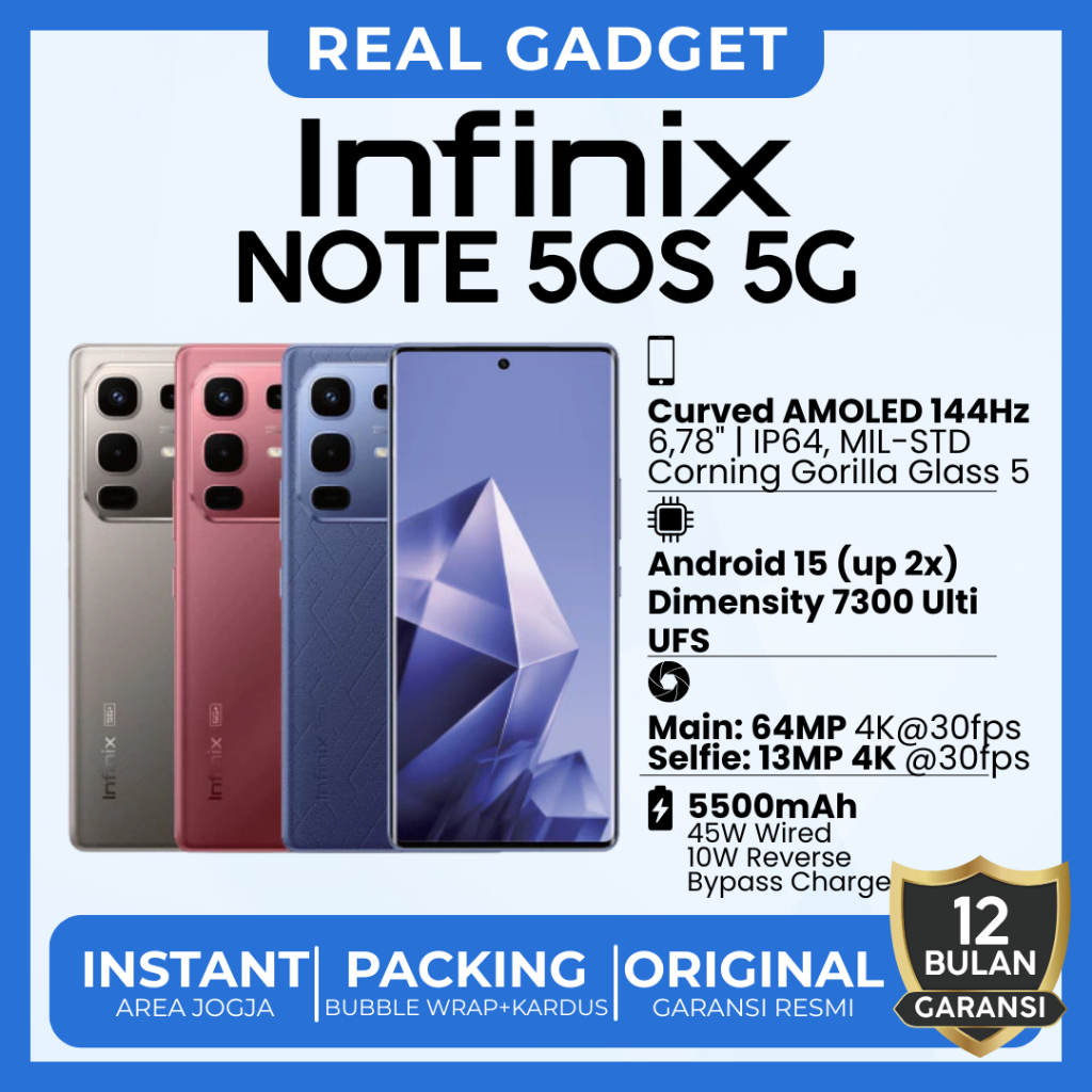 Jual Infinix Note 50S 5G MediaTek Dimensity 7300 Ultimate Chipset - Real Gadget | Shopee Indonesia