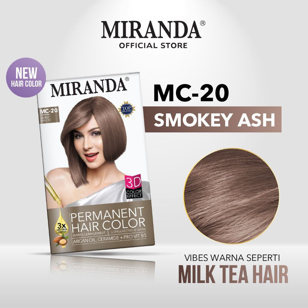 Jual Miranda Hair Color (Cat Rambut Permanen) MC20 Smokey Ash 30ml ...