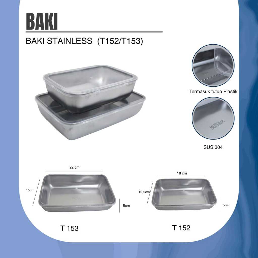 Jual Food Box Baki Stainless Stell SUS 304 + Tutup Plastik | Shopee ...