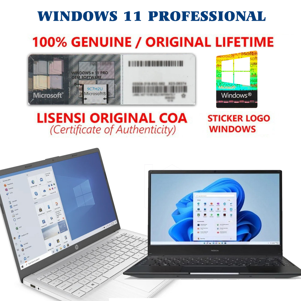 Jual STIKER COA WINDOWS 11 PRO ASLI ORIGINAL HOLOGRAM | Shopee Indonesia