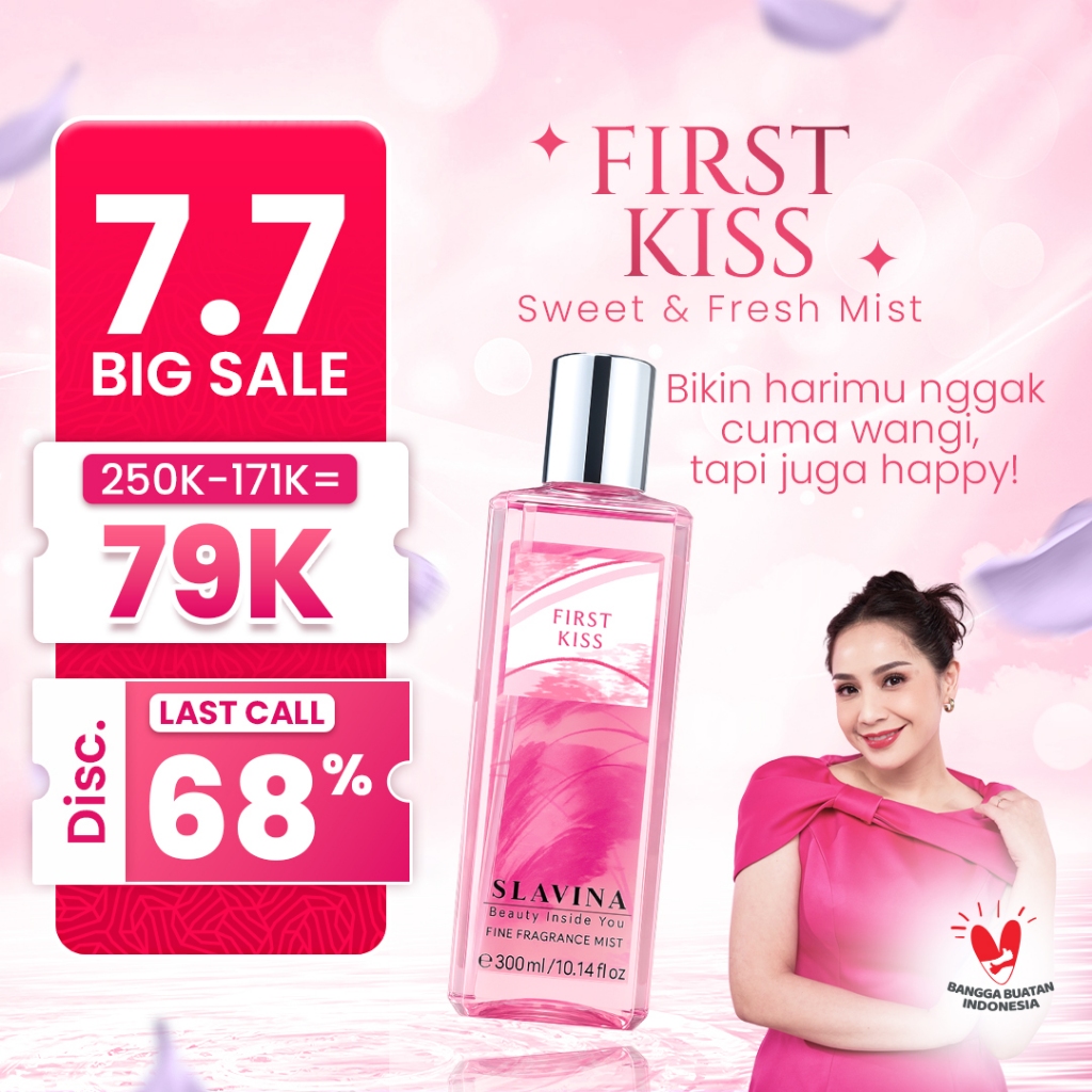 Jual SLAVINA Body Mist First Kiss | Fragrance Parfum Wangi Nagita Slavina Tahan Lama | Shopee ...