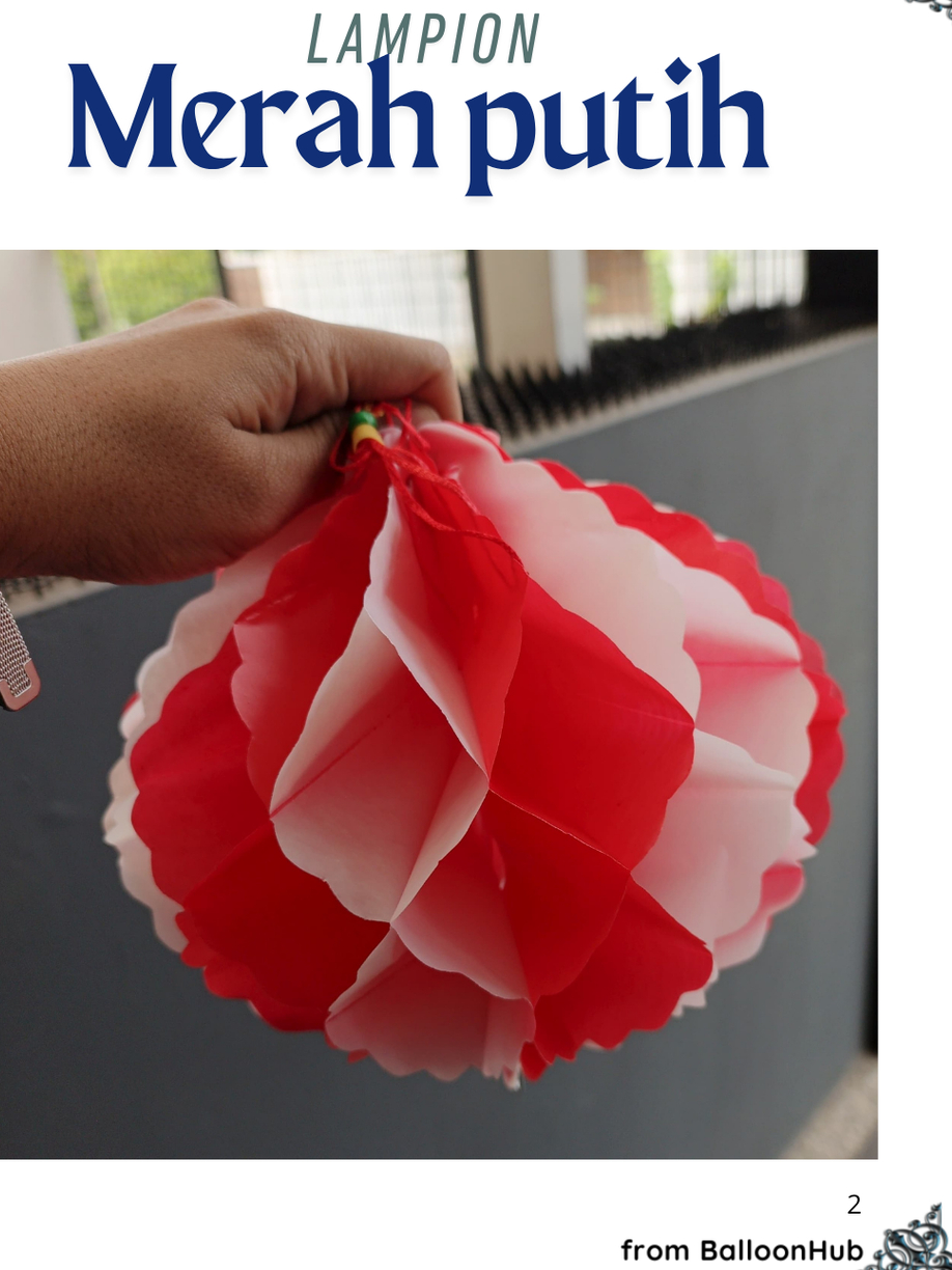 Jual Lampion Lipat Plastik Honeycomb Merah Putih (Harga Per 1biji ...