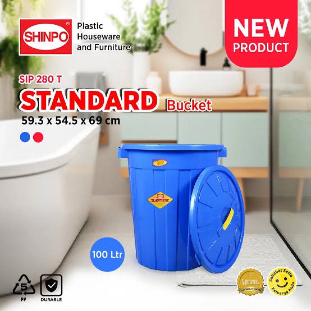 Jual Ember 100 Liter Merek Shinpo SIP 280T Dengan Tutup | Shopee Indonesia