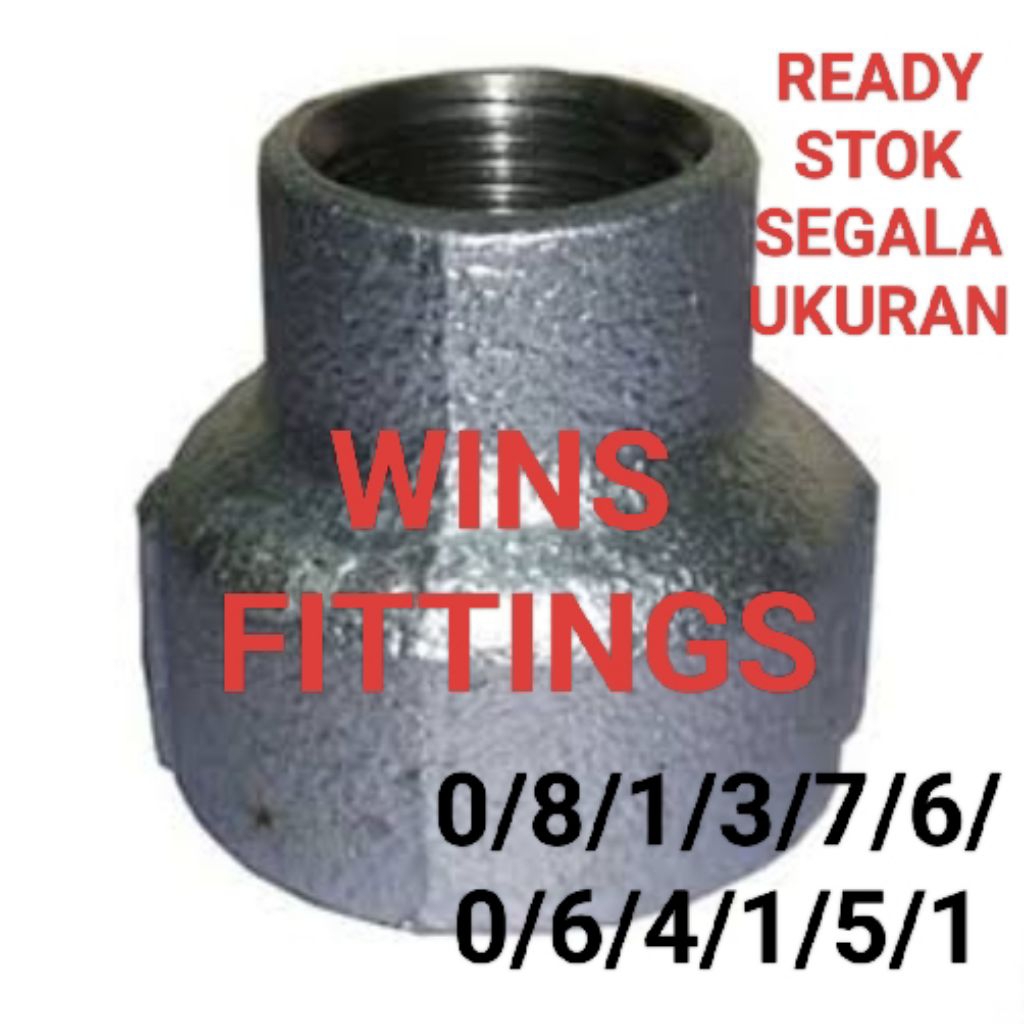 Jual Reducer 4" 3" x 2" 1 1/2" 1,5" 1-1/2" glv galvanis besi red sock ...
