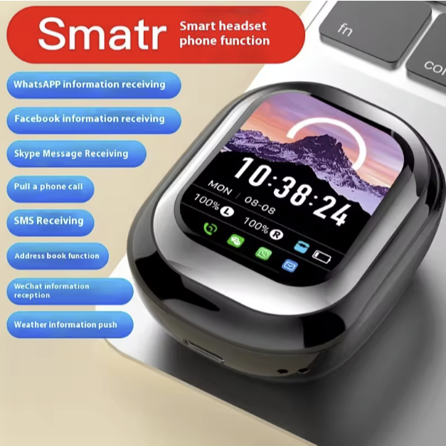 Jual Smartcom Ai TWS Smart Bluetooth Headset Touch ScreenTranslation ...