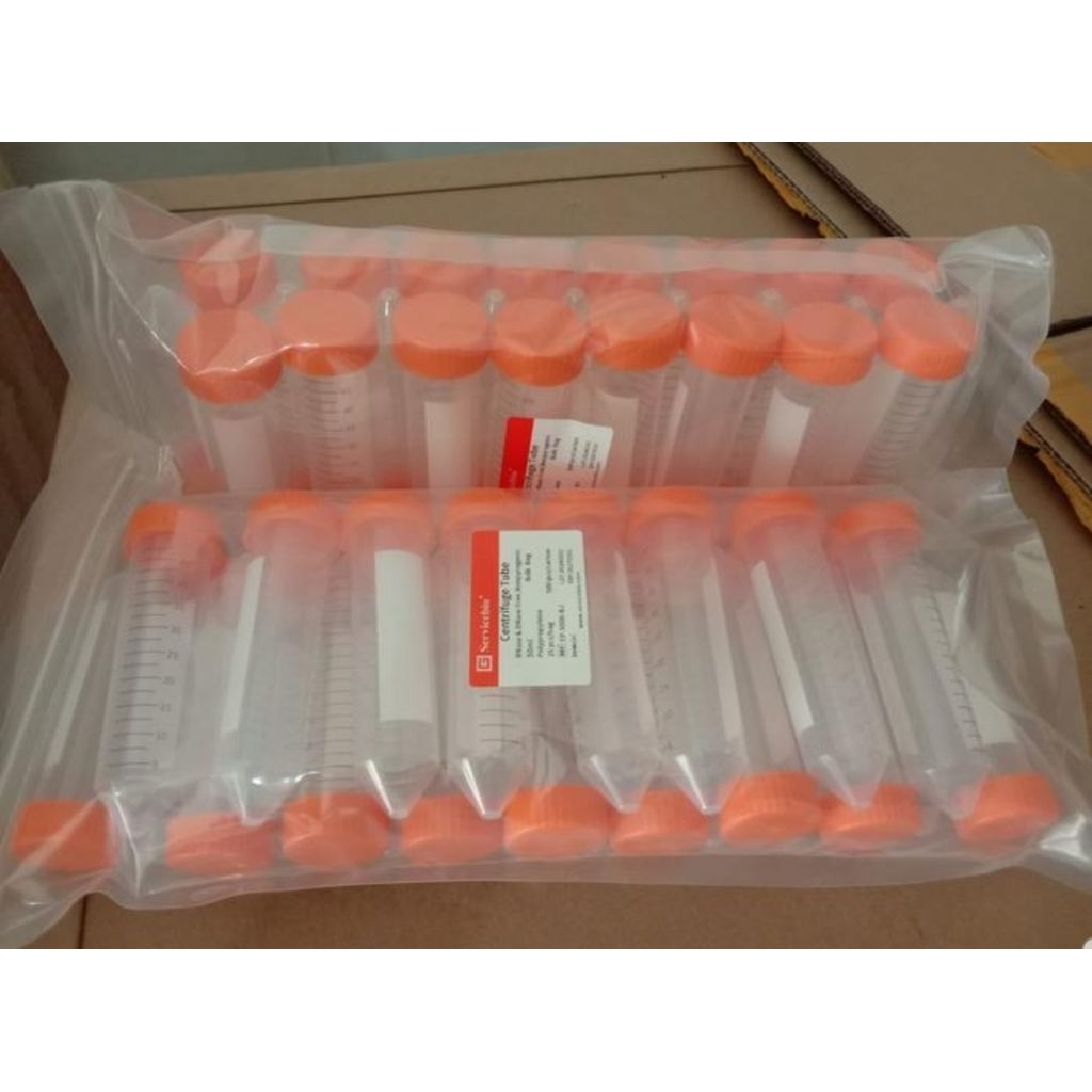 Jual Centrifuge tubes/falcon tubes 50ml, sterile isi 25/Bag | Shopee ...