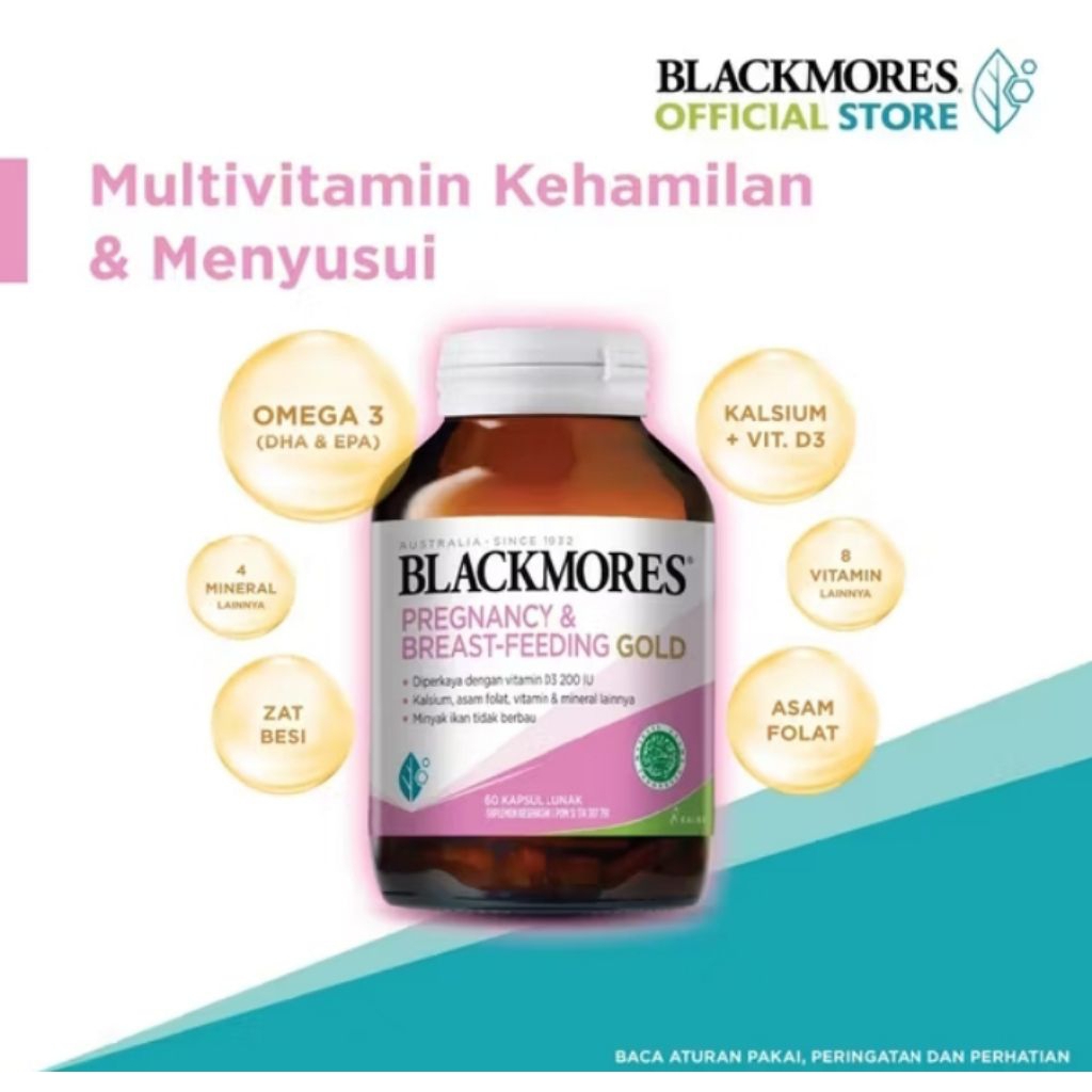 Jual BLACKMORES PREGNANCY & BREASTFEEDING GOLD 60 CAPSULES | SUPLEMEN ...