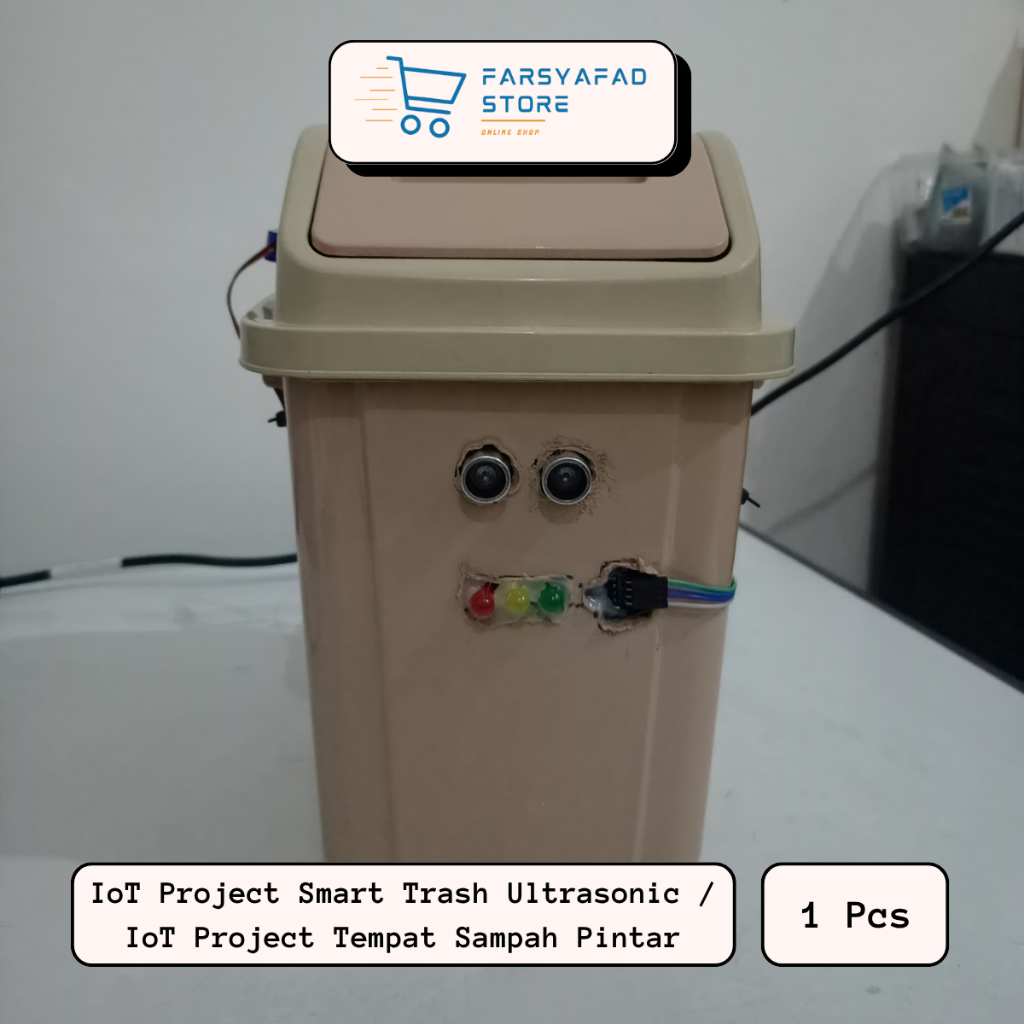 Jual IoT Project Smart Trash Ultrasonic / IoT Project Tempat Sampah Pintar Arduino Uno HC-SR04 ...